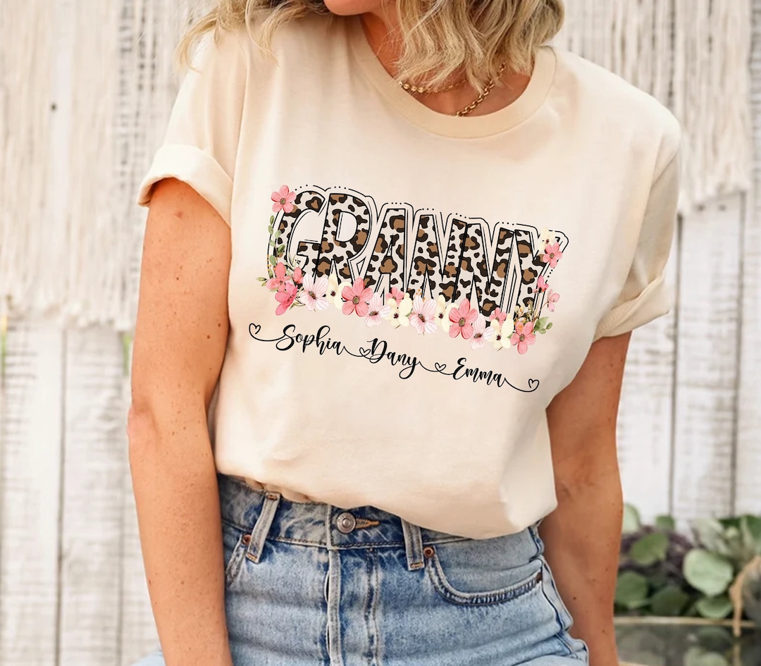 Custom Granny T-shirt With Kid Names , Mother Day Gifts , Gift for Mom , Gift for Grandma ...