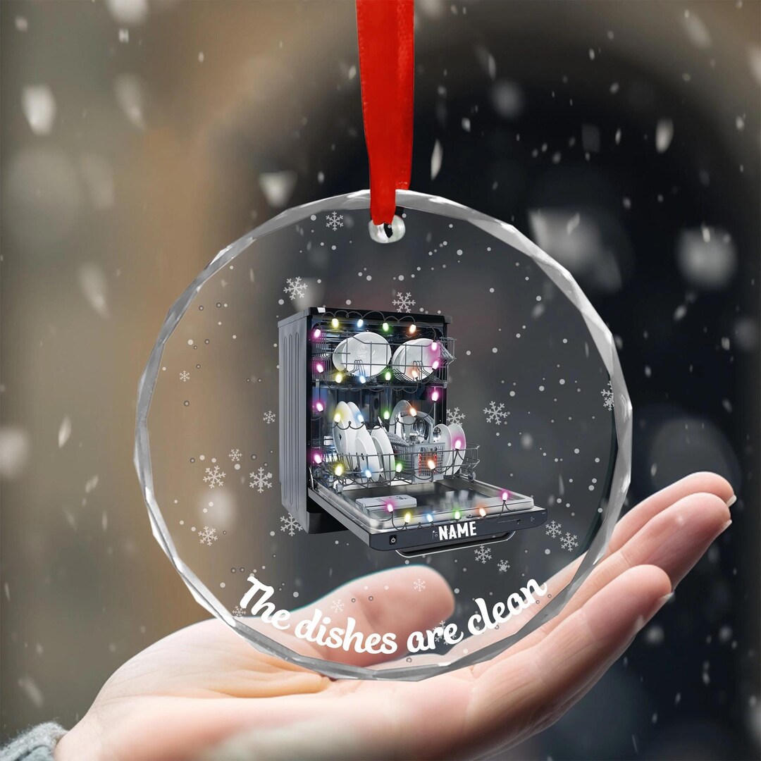 Personalized Dishwasher Light Glass Ornament, Dishwasher Christmas ...