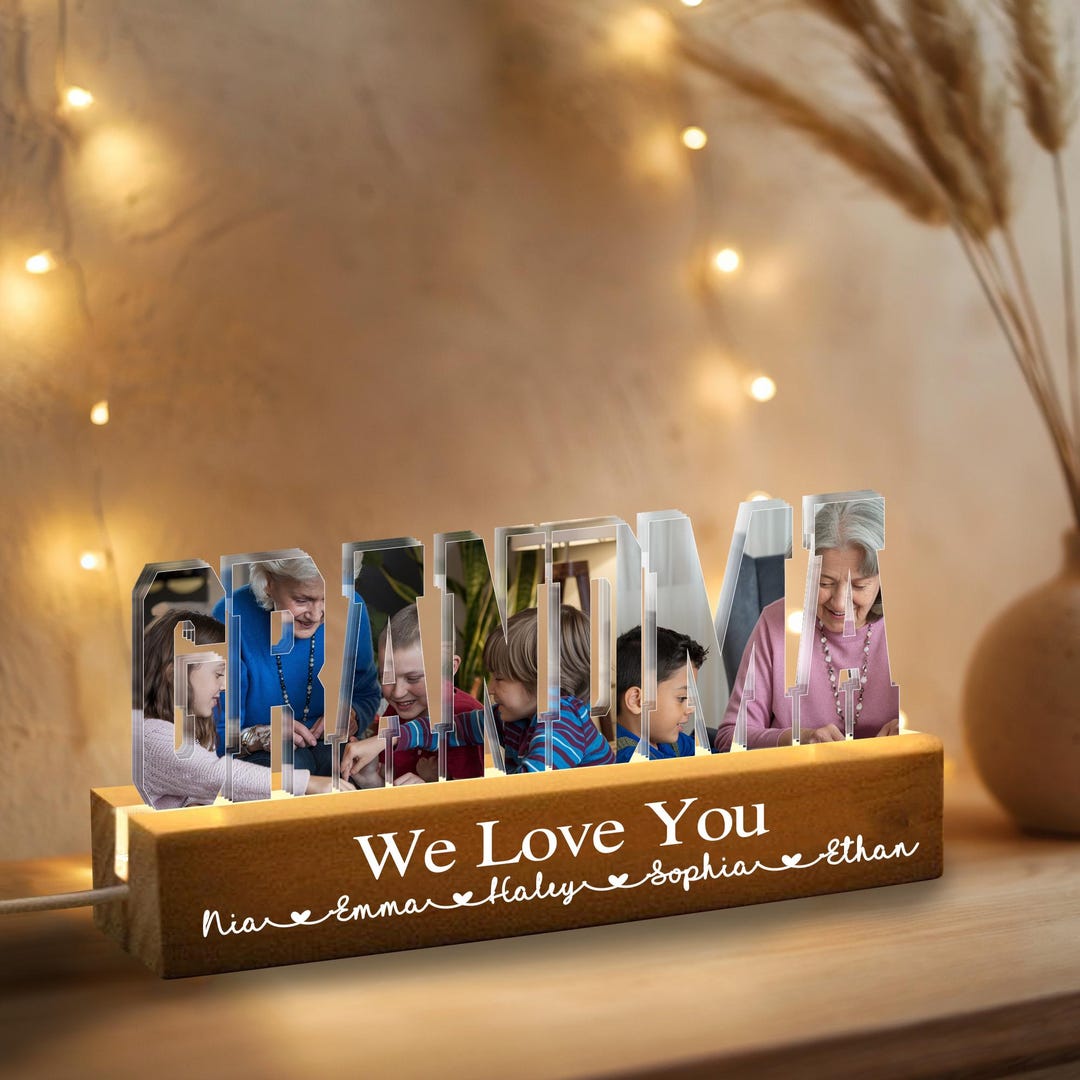 Personalized Grandma Night Light, Custom LED Name Lamp, Engraved ...