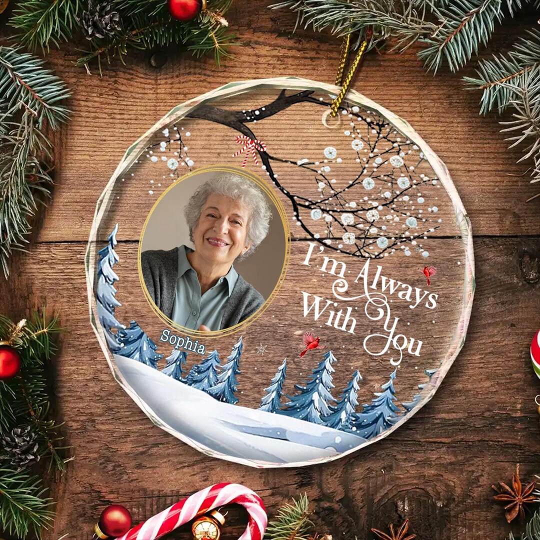 Personalized Memorial Glass Ornament, Custom Photo Christmas Ornament ...
