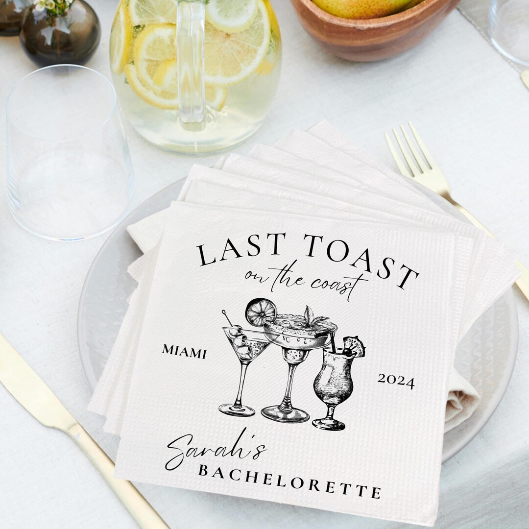 Personalized Bachelorette Napkins Bridal Shower Napkins Bridal Brunch ...