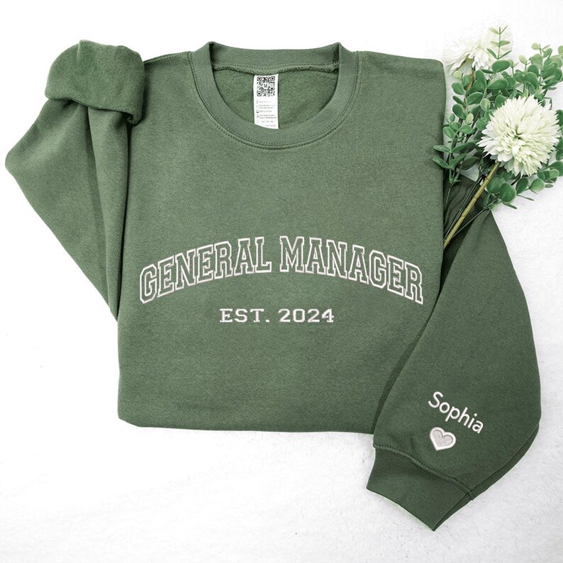 Embroidered Manager Sweatshirt, General Management Gift, Leadership ...