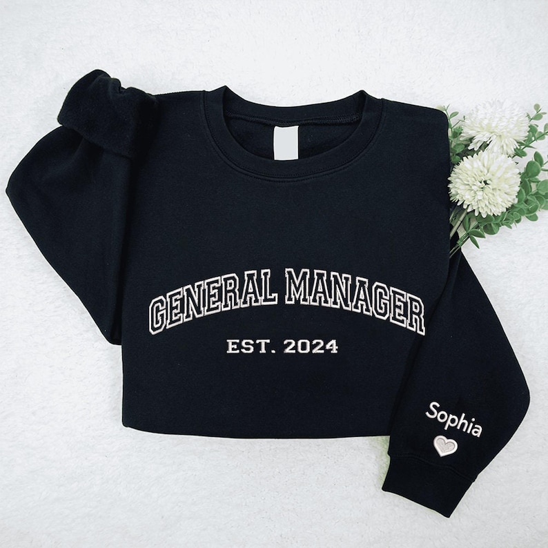 Embroidered Manager Sweatshirt, General Management Gift, Leadership ...
