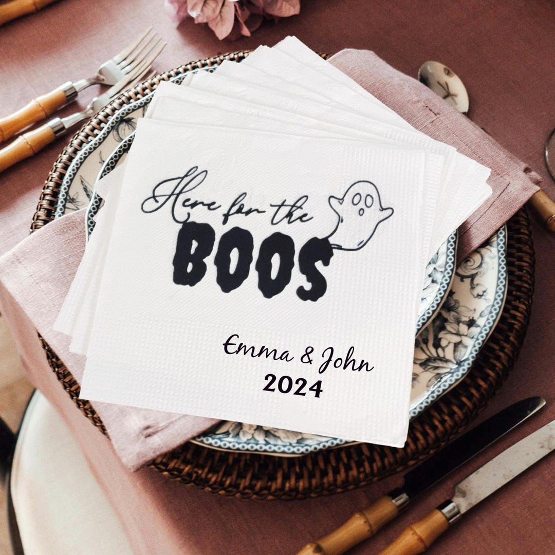 Custom Halloween Party Napkins, Black Halloween Paper Napkins, Custom ...