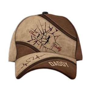 Personalized Name Daddy Kids Holding Hands Cap, Custom Best Dad Ever ...