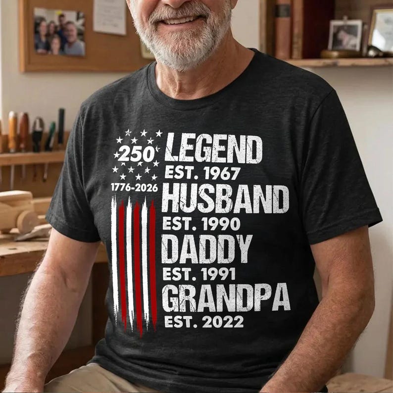 Proud Grandpa Legend Nation Flag American 250th Anniversary ...