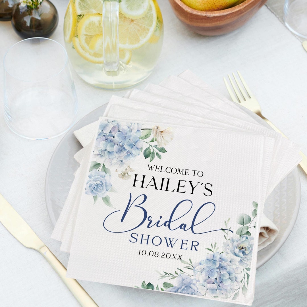 Custom Bridal Shower Napkins | Personalized Bridal Brunch Napkins ...