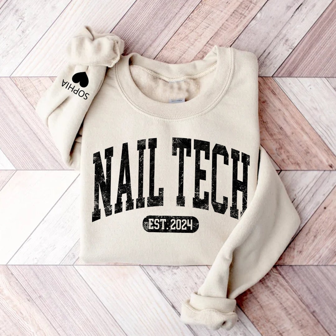 Personalized Nail Tech Sweatshirt, Custom Nail Artist Sweater, Custom ...