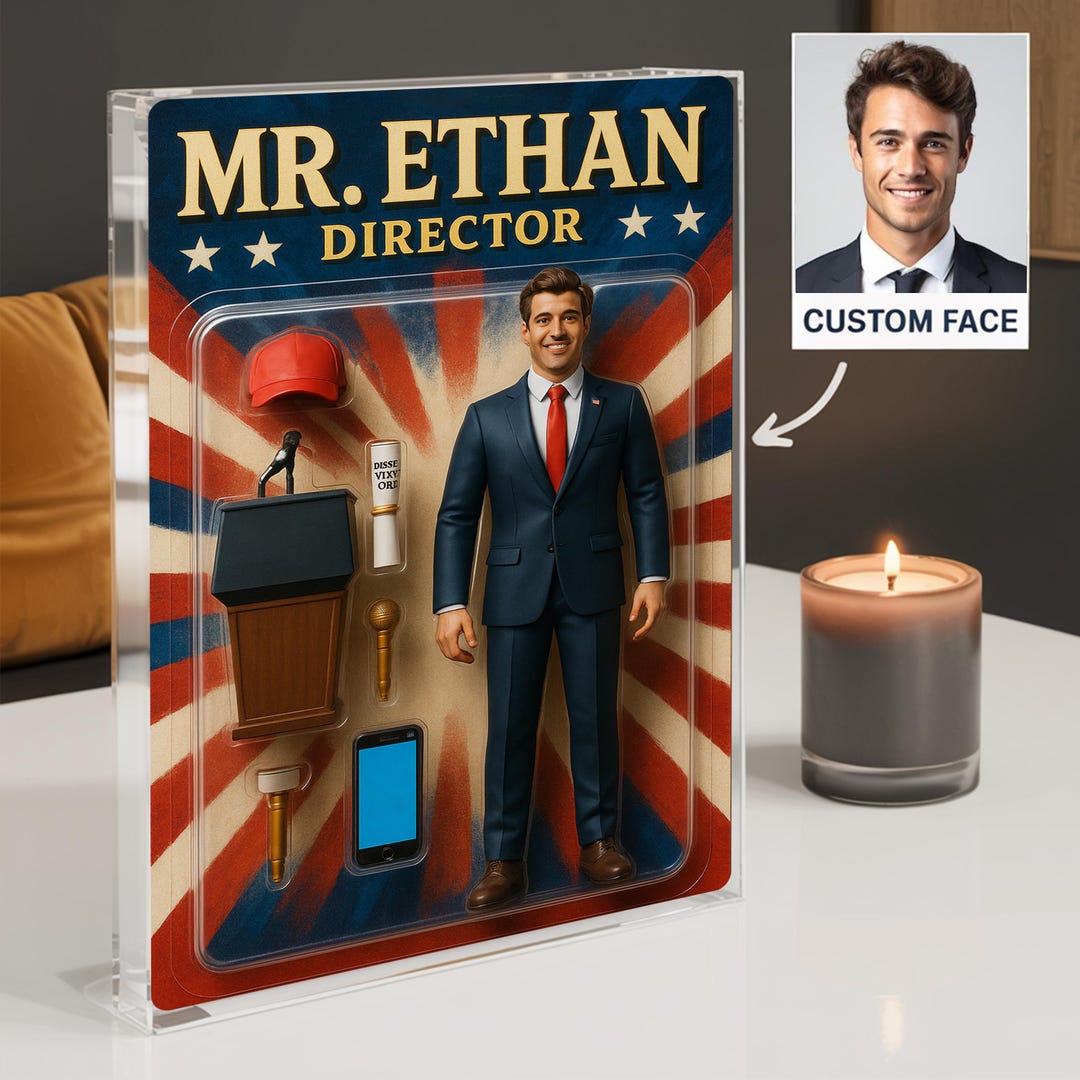 Custom Photo Father Action Figure Pack Packaging Personalized Rectangle ...