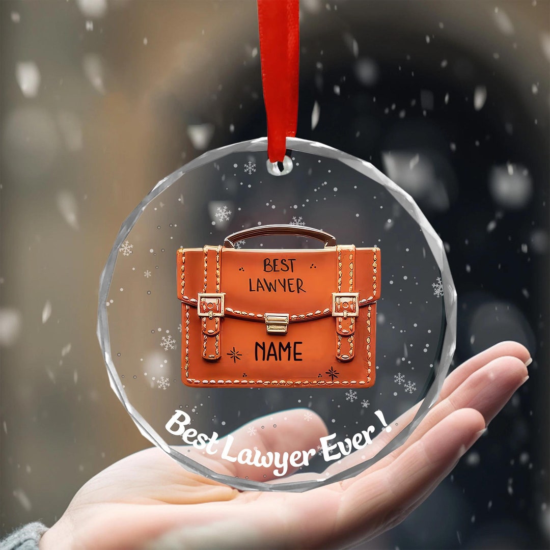 Personalized Lawyer Glass Ornament, Judge-future Attorney Briefcase ...