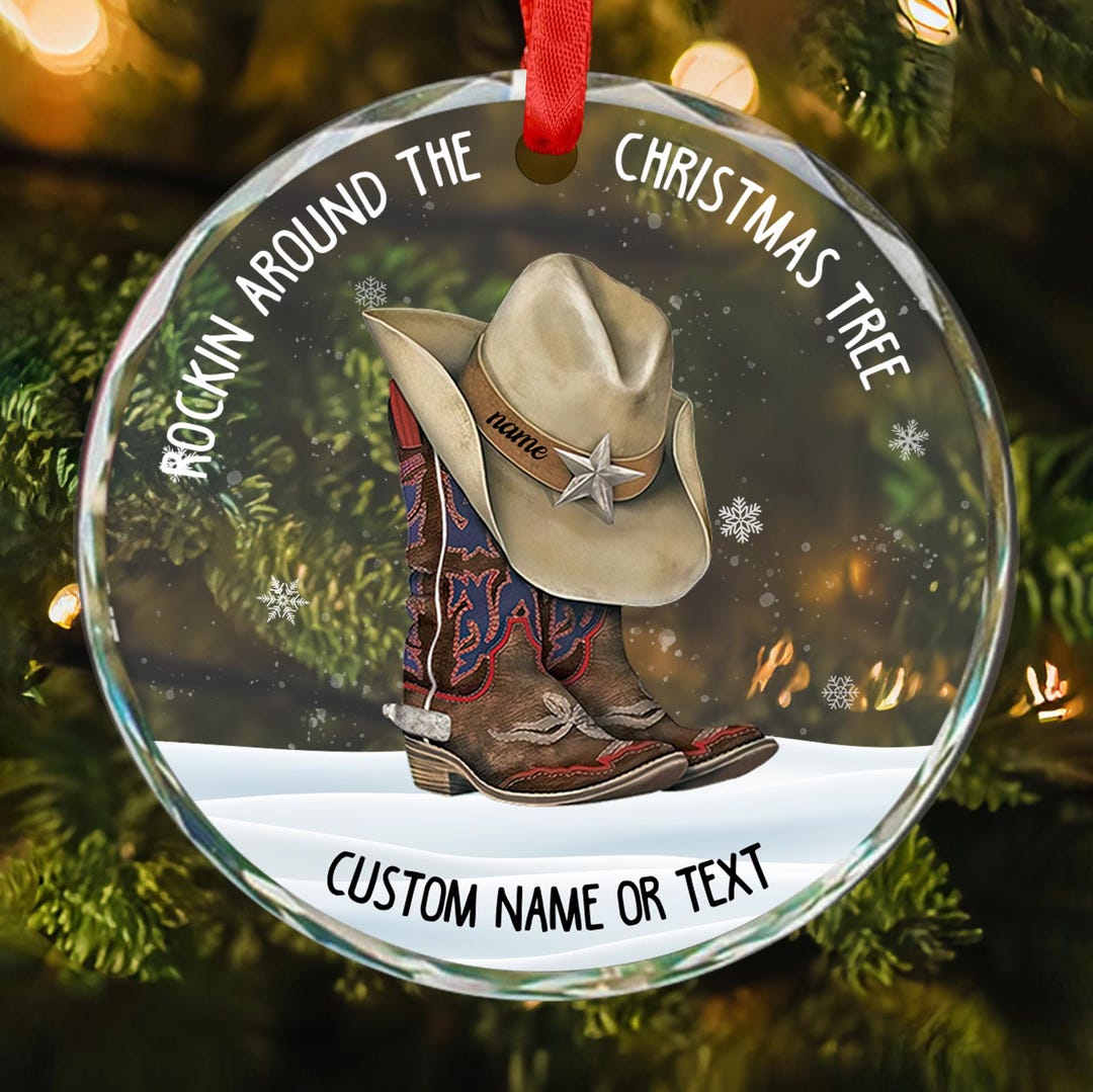 Personalized Cowboy Boots Christmas Ornament| Western Cowgirl Boots ...