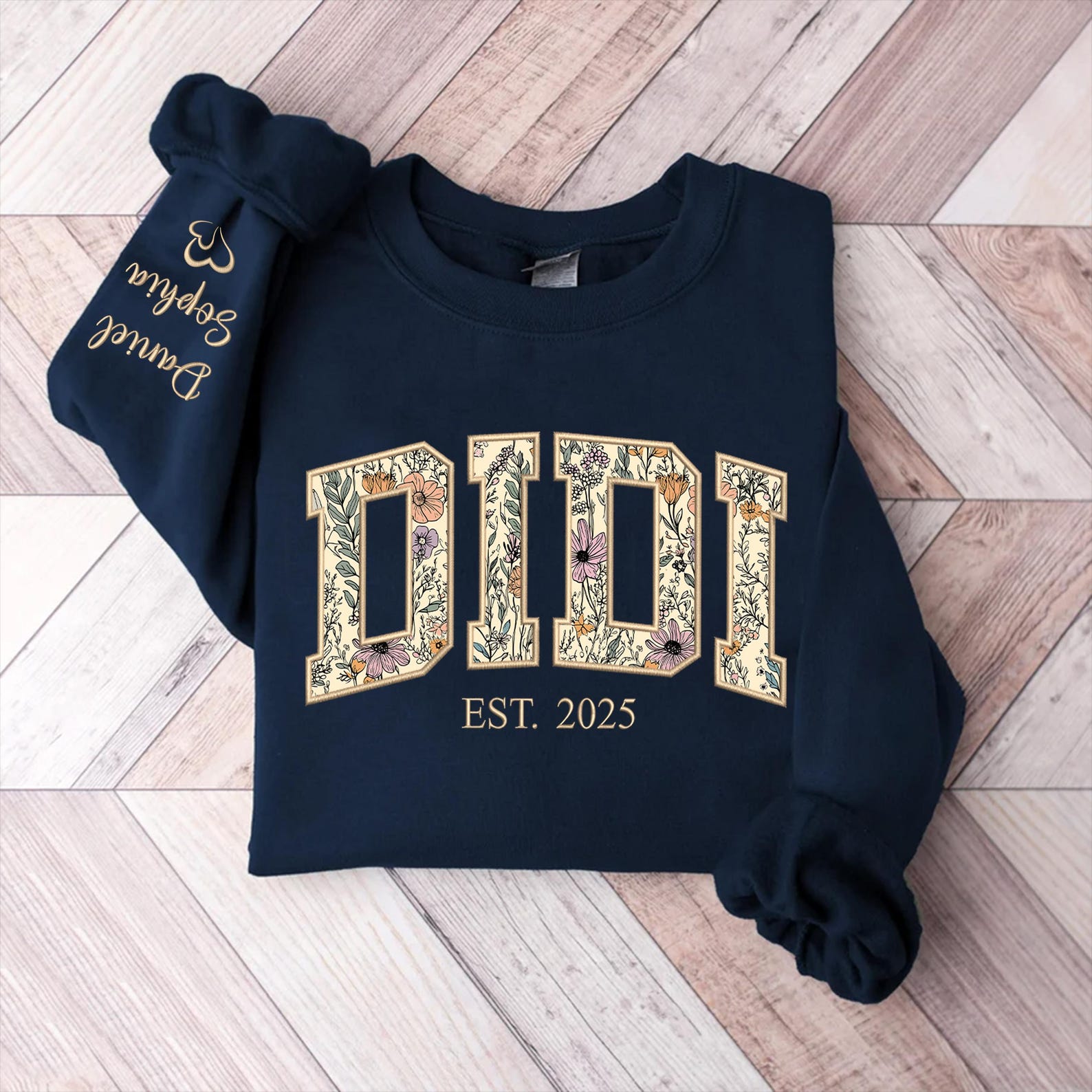 Custom Didi Sweatshirt - Floral Appliqué Embroidered Didi Sweater ...