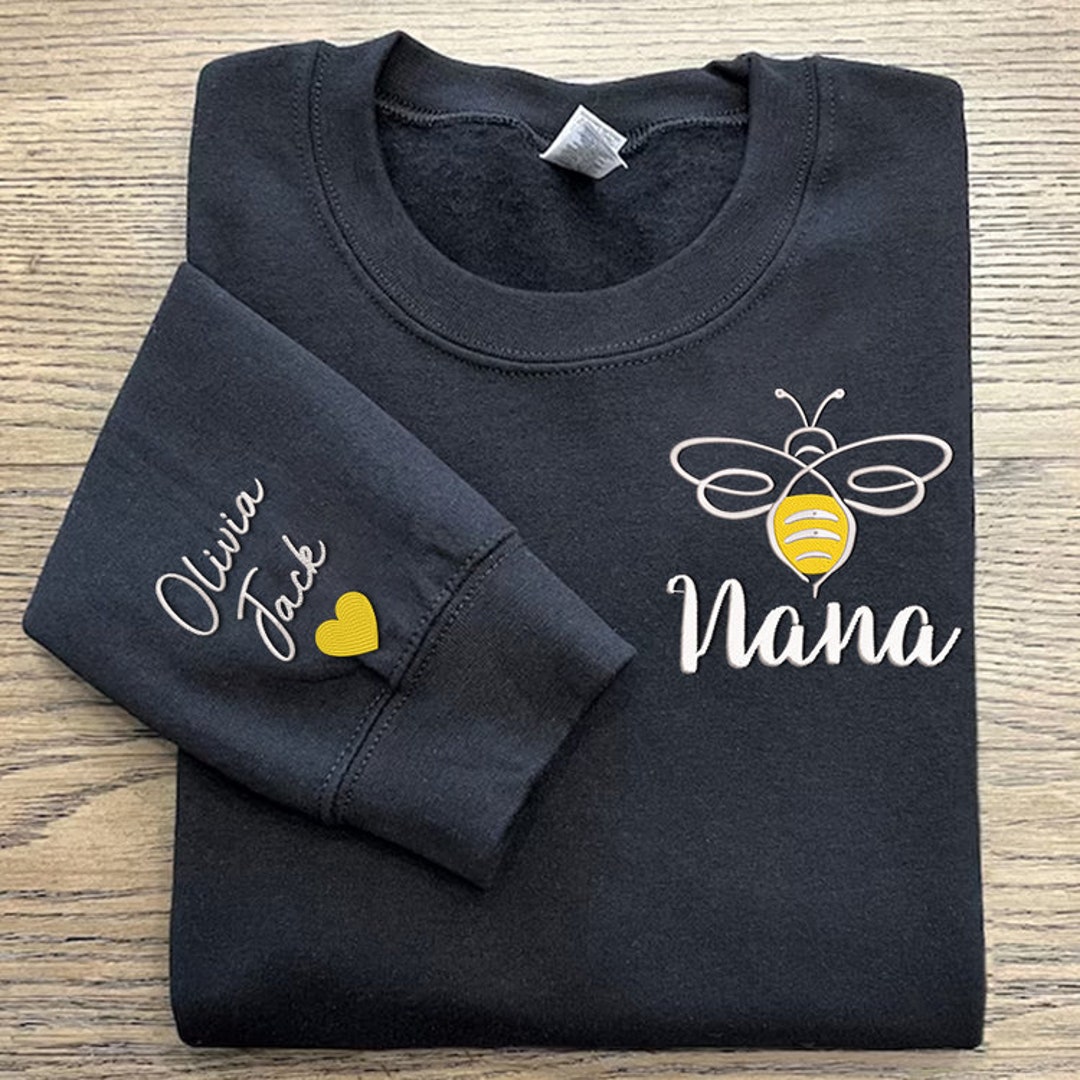 Nana Bee Embroidered Shirt, Bee Grandma Custom Nana Embroidered ...