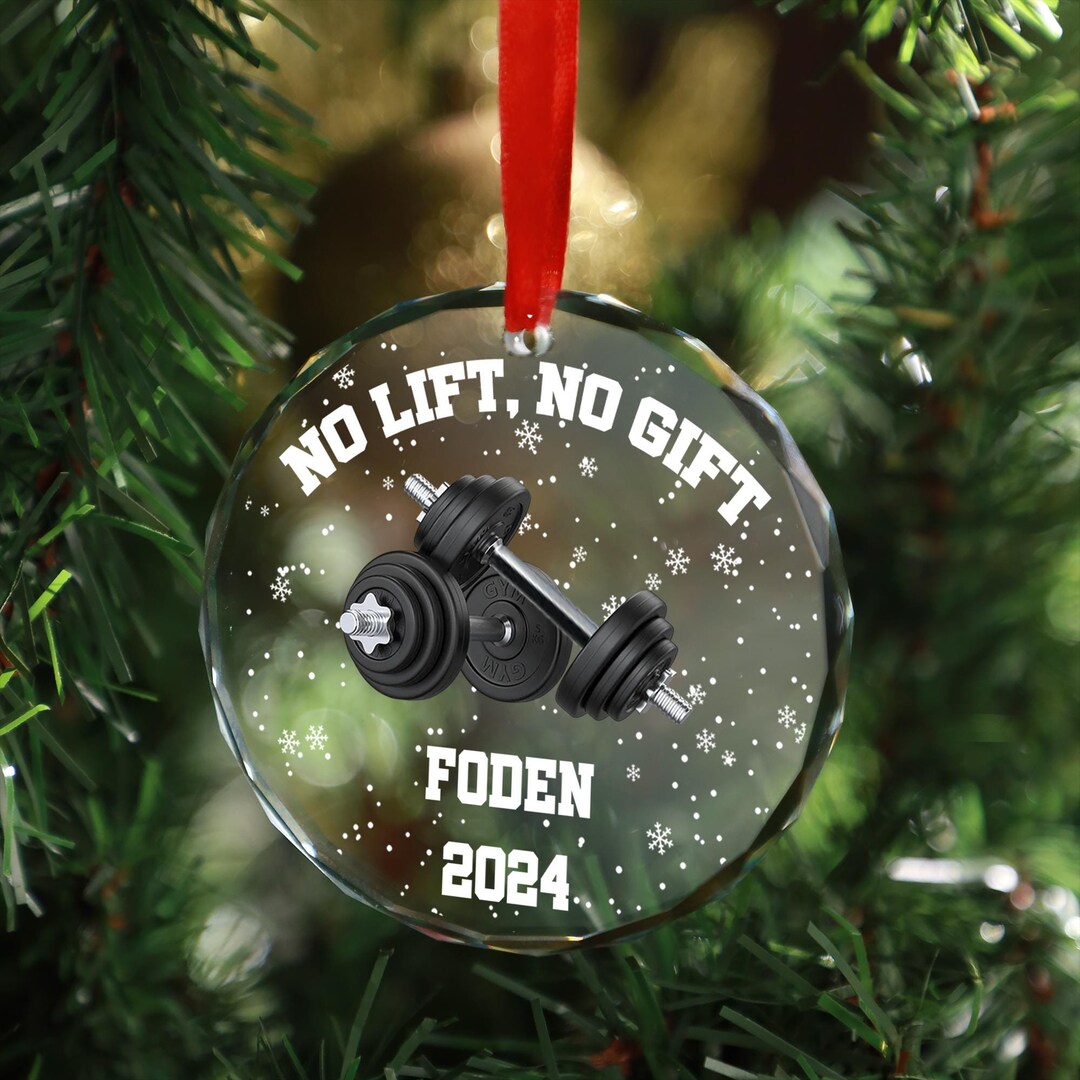 Custom Muscle Glass Ornament, Personalized Fitness Christmas Ornament ...