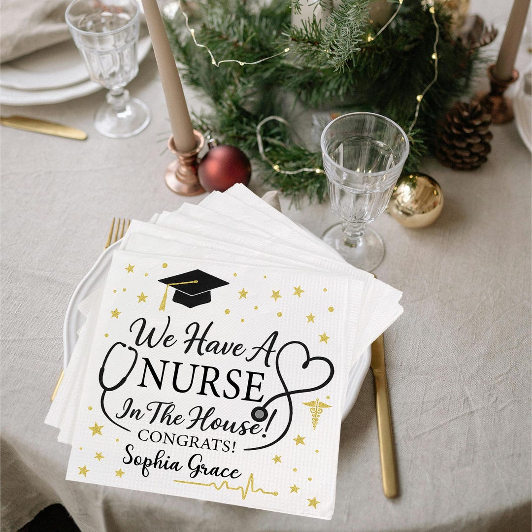 Personalized Nurse Graduation Napkins, Nurse Graduation Napkins ...