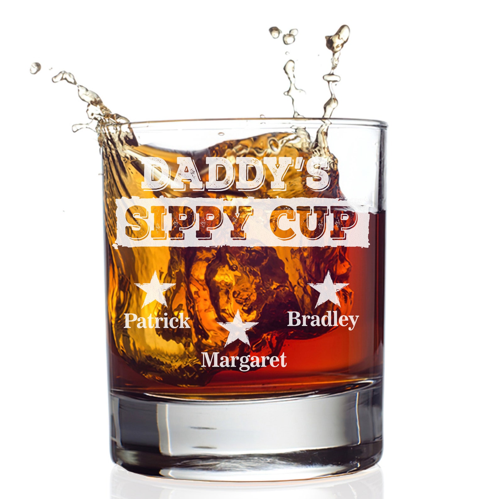 Custom Daddy's Sippy Cup Engraved Whiskey Glass, Funny Gift for Dad ...