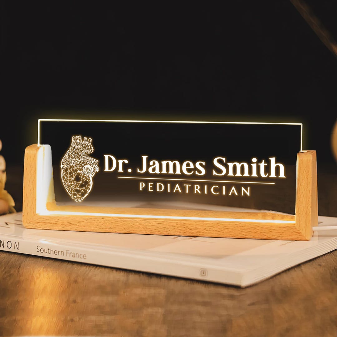 Cardiac Desk Name Plate, Cardiologist Office Sign, Custom Heart Doctor ...