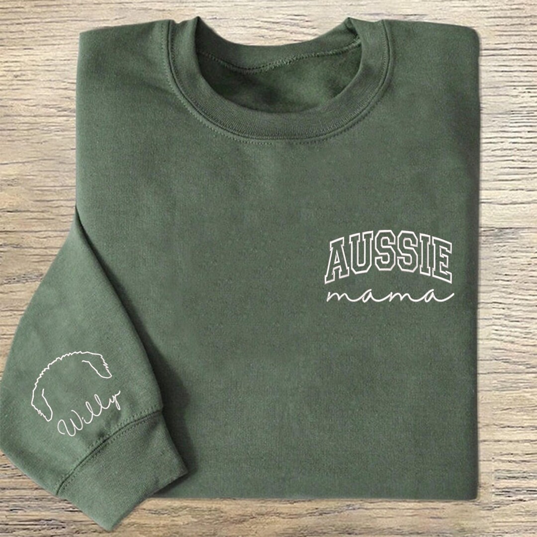 Embroidery Aussie Mama Sweatshirt, Embroidered Aussie Mom Sweatshirt ...