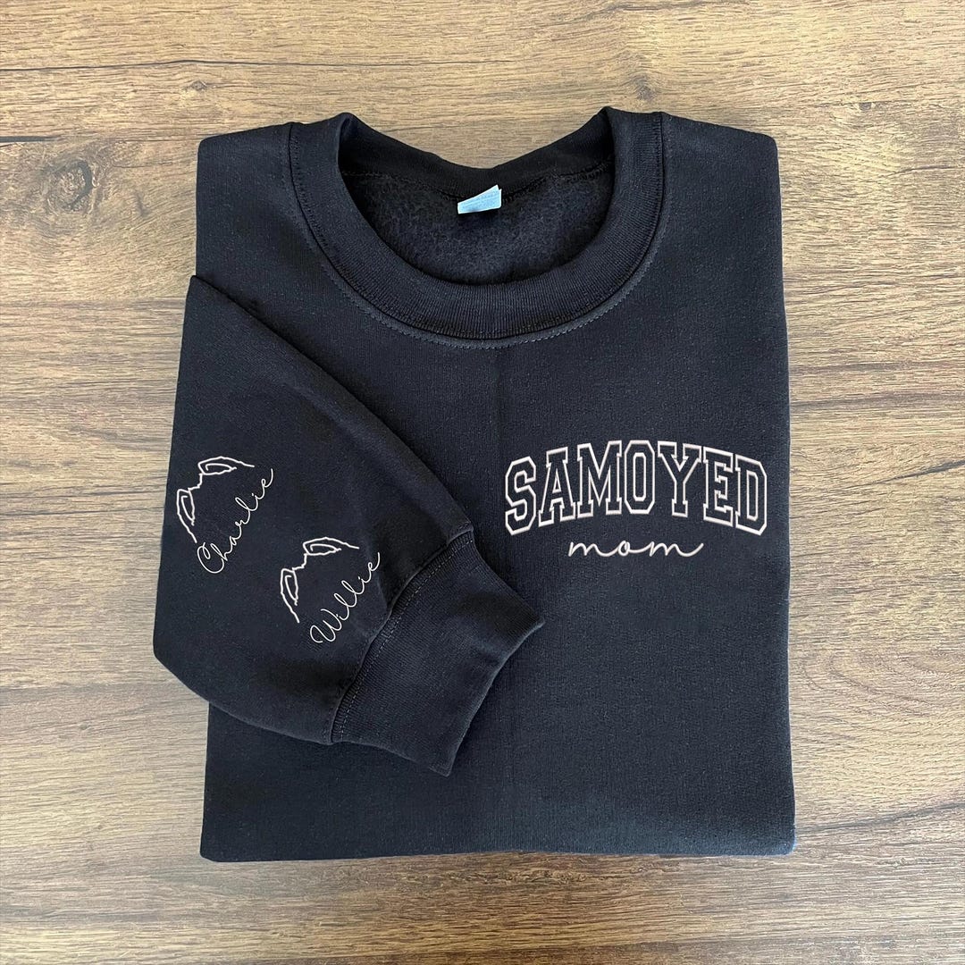 Embroidered Samoyed Mom Sweatshirt, Samoyed Mama Sweatshirt, Dog Mom ...