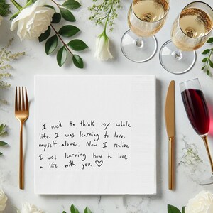 Custom Love Note Handwriting Napkins, Personalized Handwritten Note ...