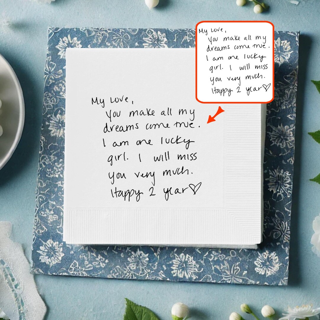 Custom Love Note Handwriting Napkins, Personalized Handwritten Note ...