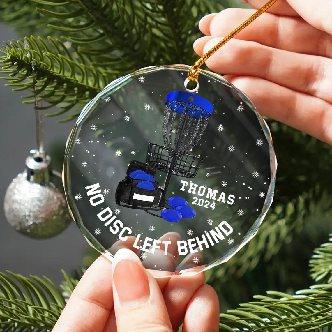 Custom Disc Golf Christmas Ornament, Disc Golf Glass Ornament ...