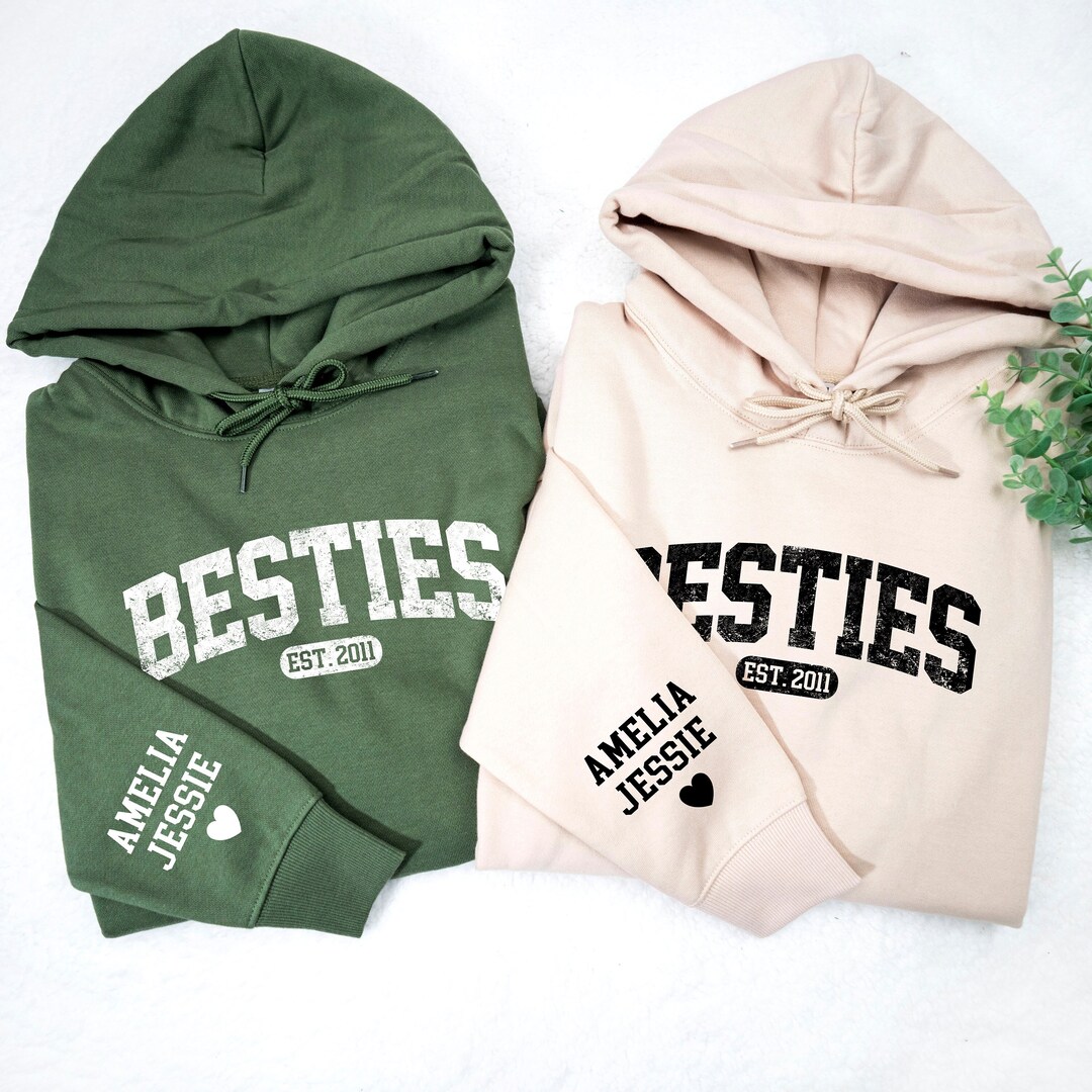 Personalized Besties Hoodie, Custom Bestie Hoodie, Best Friend Matching Hoodie, Gifts for ...