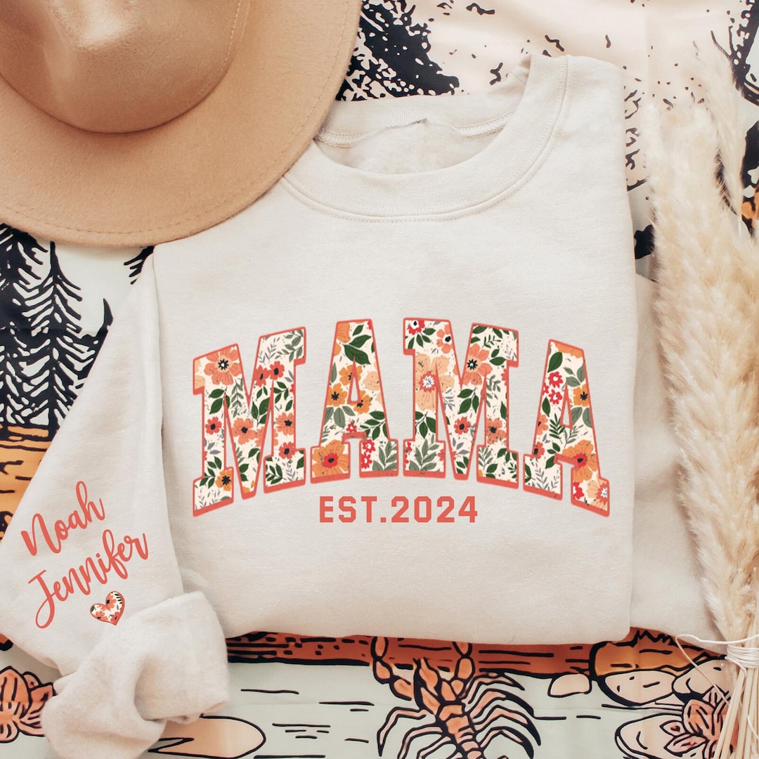 Personalized Mama Sweatshirt, Custom Mama Sweatshirt, Mama Crewneck ...
