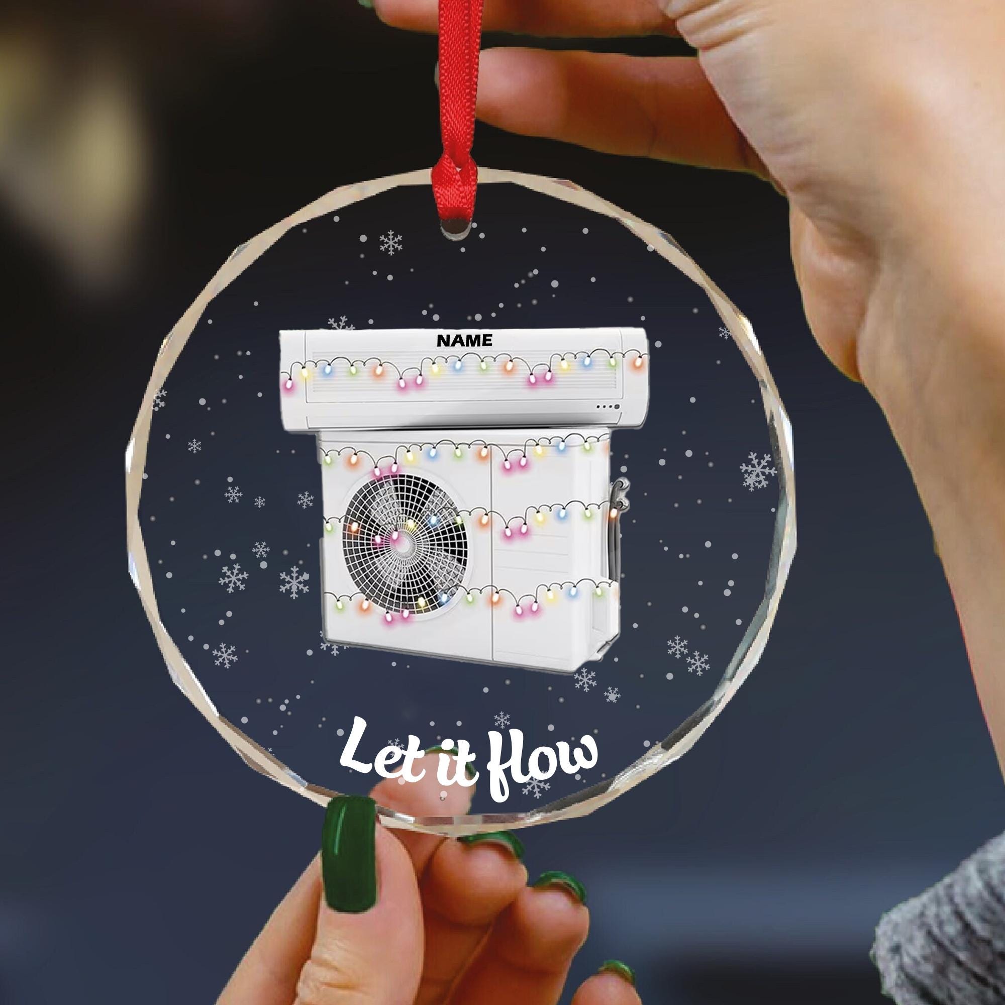 Personalized Air Conditioner Christmas Glass Ornament Xmas Tree Decor ...