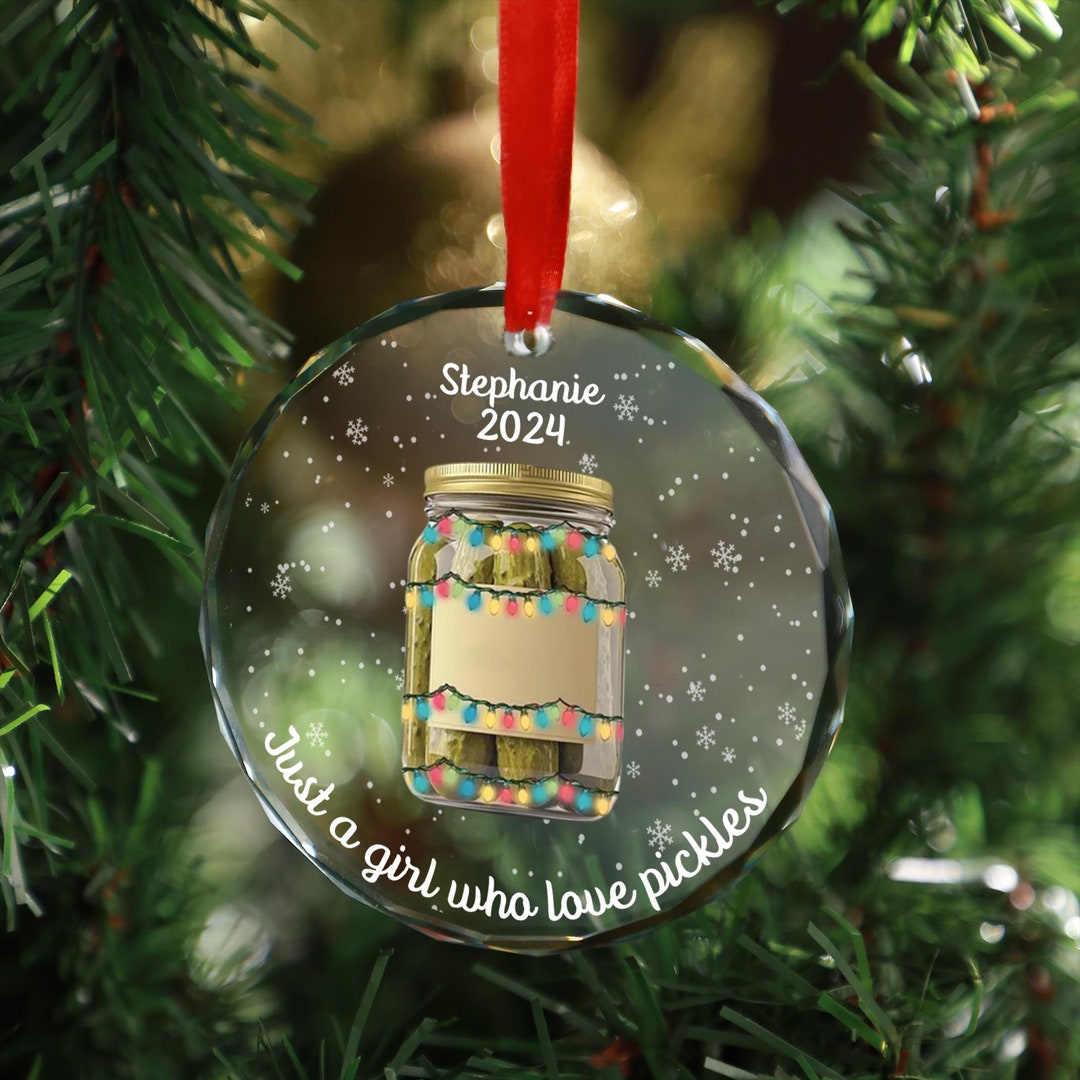 Custom Pickles Glass Ornament, Foodie-themed Christmas Tree Decor ...