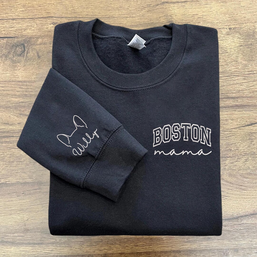 Embroidery Boston Mama Sweatshirt,embroidered Boston Mom Sweatshirt ...