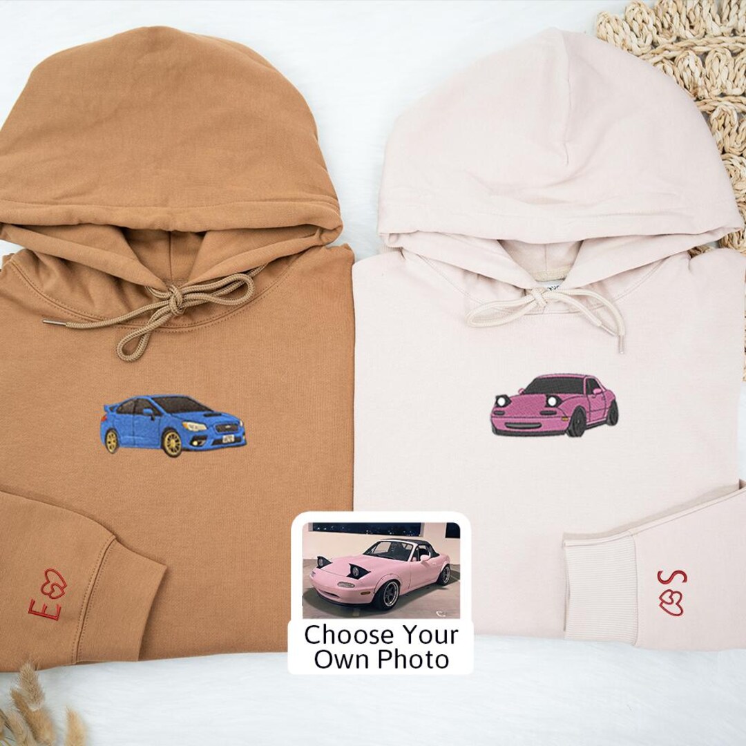 Custom Couples Car Hoodie, Double Car, Personalized Cars on Sweatshirt ...