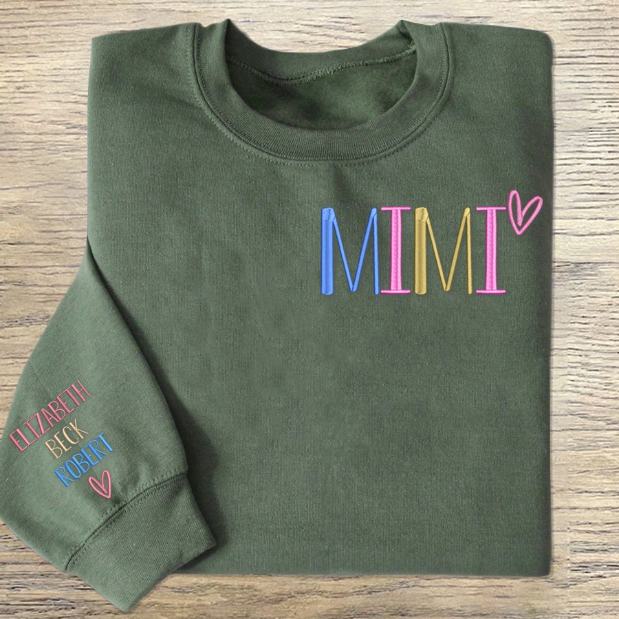 Embroidered Mimi Sweatshirt, Custom Mimi Embroidered Embroidery Gifts ...