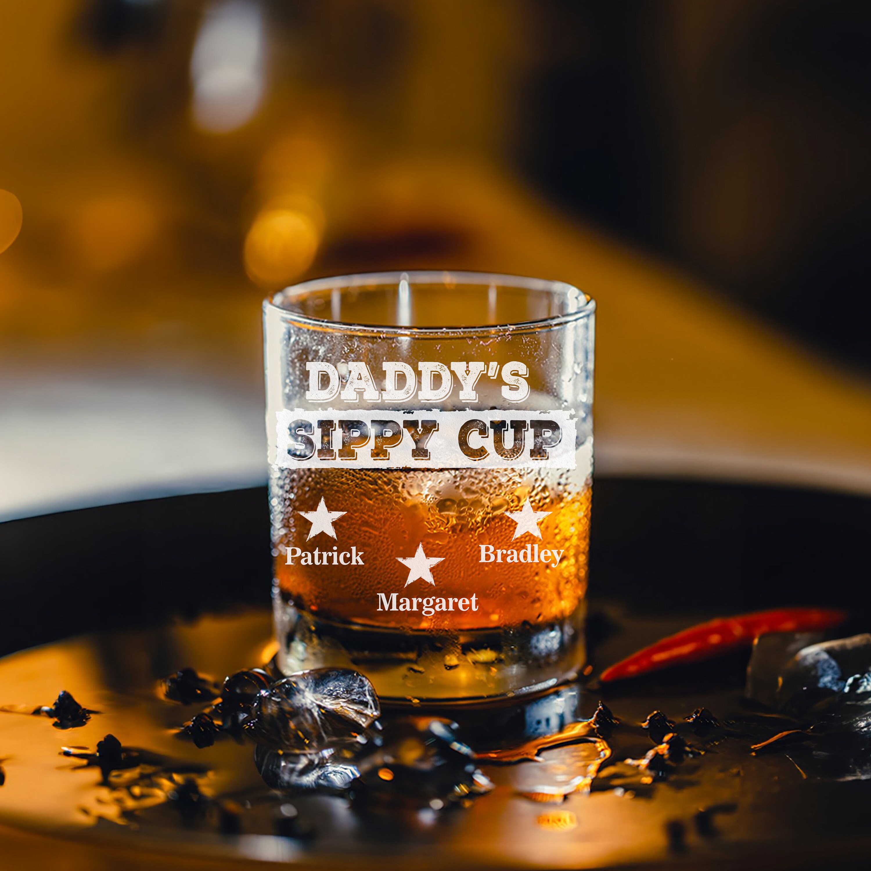 Custom Daddy's Sippy Cup Engraved Whiskey Glass, Funny Gift for Dad ...