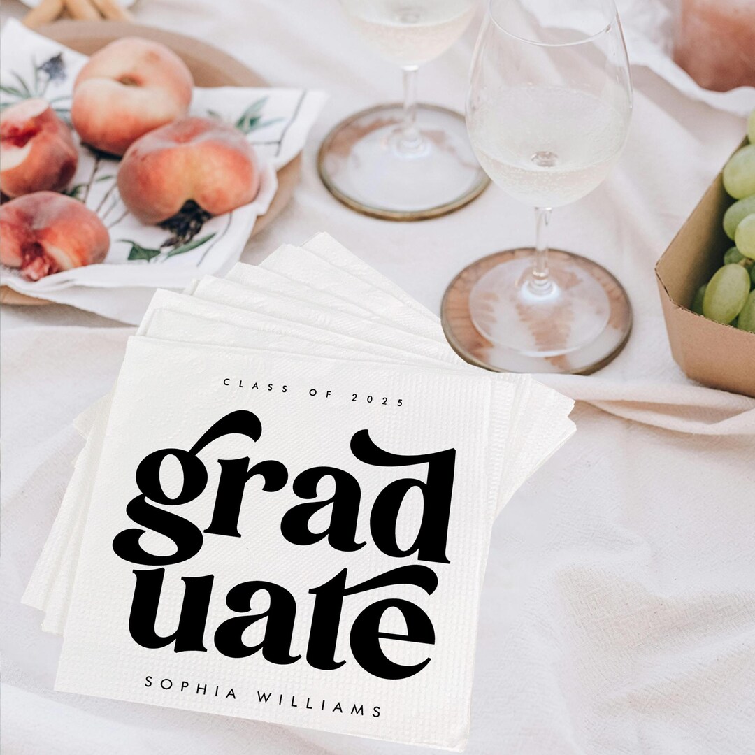 Custom Congratulations Graduate Cocktail Napkins, Graduation Party ...