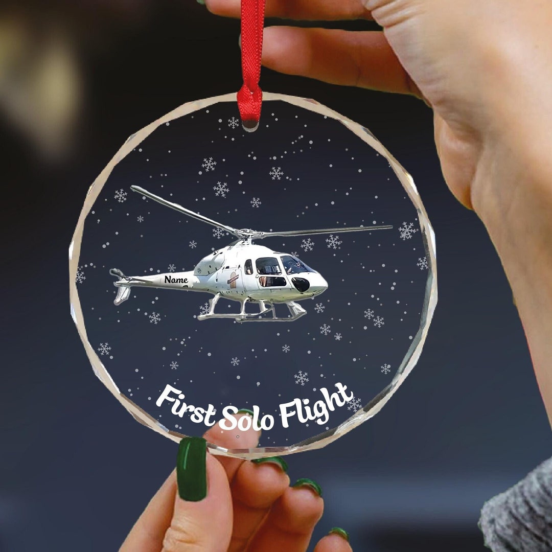 Personalized Helicopter Glass Ornaments for Christmas Tree, Helicopter ...