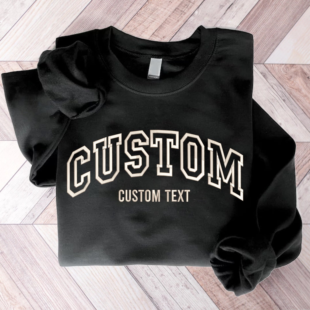 Custom Embroidered Varsity Crewneck - Embroidery Crewneck- Custom ...