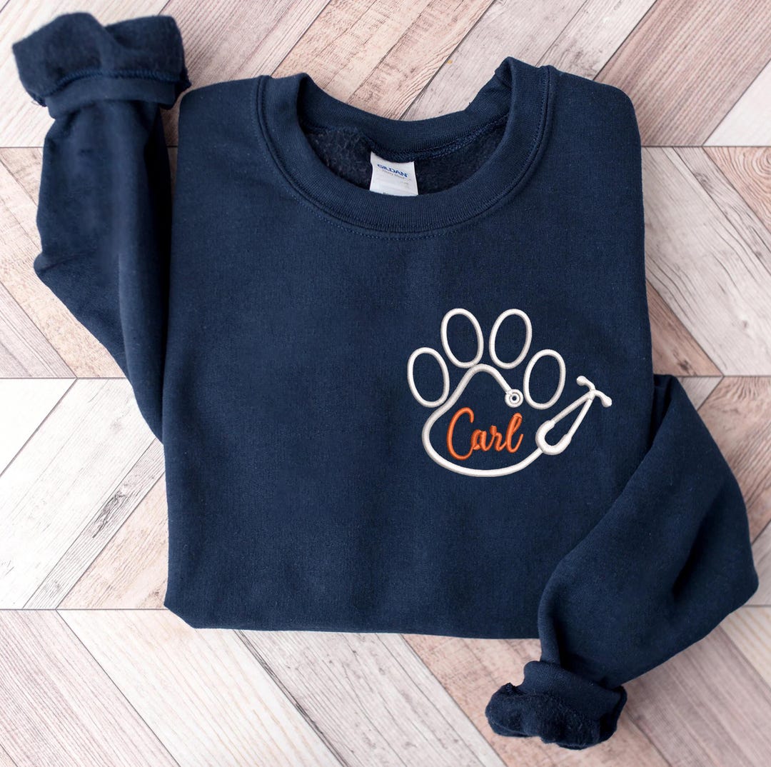 Personalized Embroidered Vet Tech Sweatshirt, Vet Tech Sweater ...