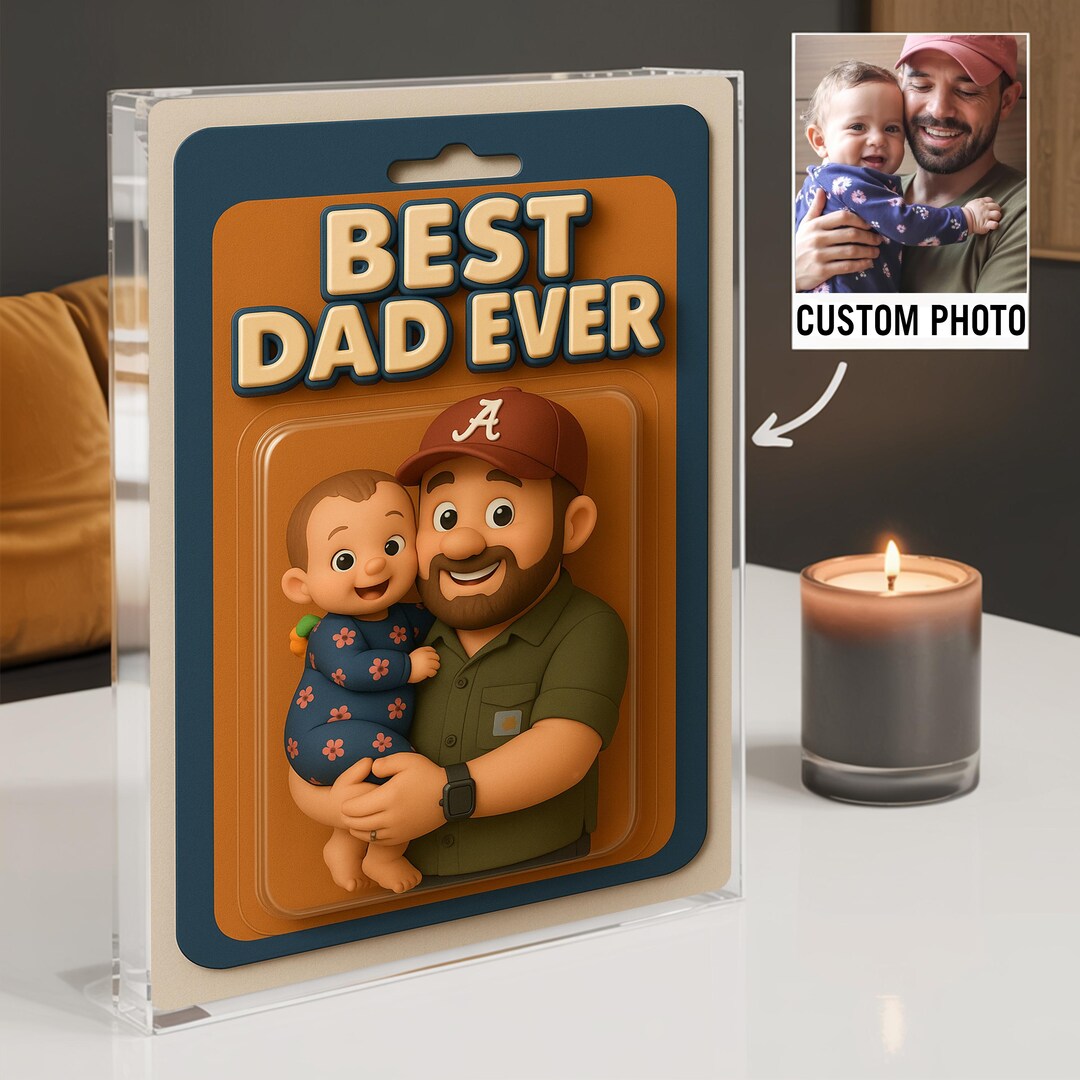 Personalized Father's Day Gift for Dad, Custom Photo Dad and Kids ...