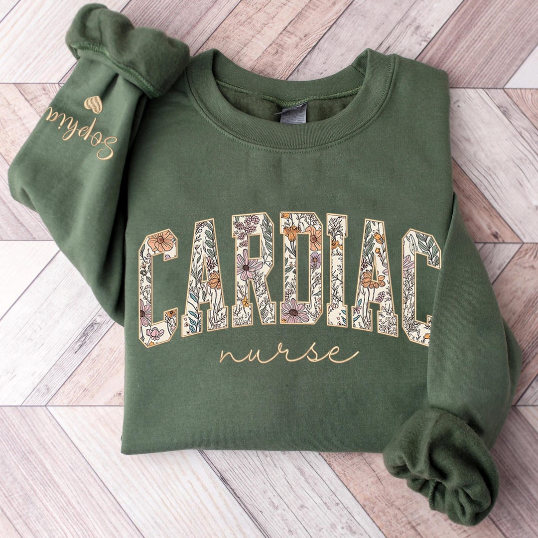 Embroidered Cardiac Nurse Sweatshirt: Cardiovascular Crewneck - Etsy