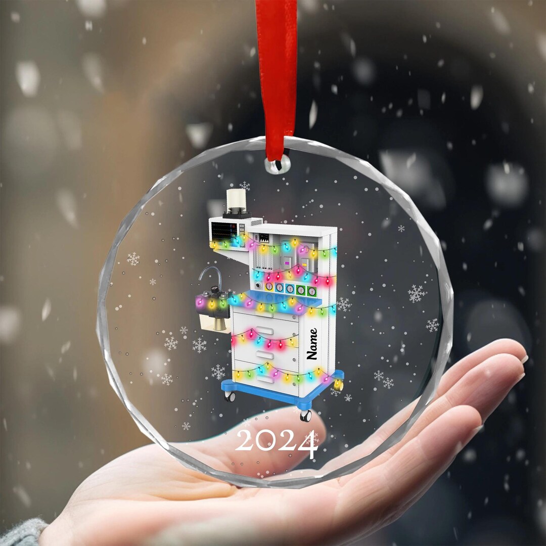 Personalized Anesthesia Machine Glass Ornament, Anesthesia Machine Tree ...