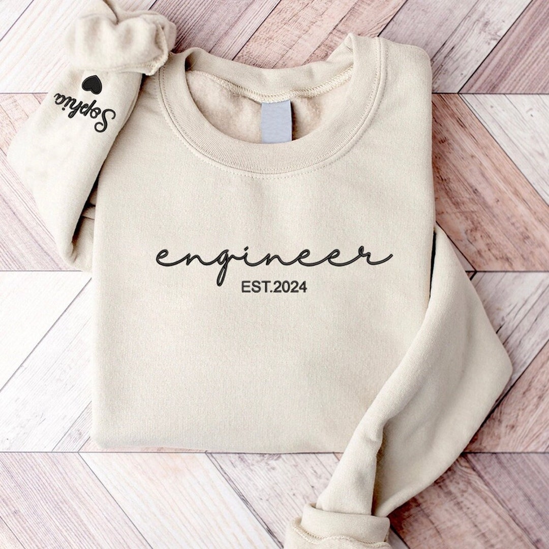 Embroidered Engineer Shirt With Name on Sleeve, Structural Engineer ...