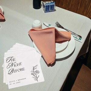 Rehearsal Dinner Napkins Engagement Napkins Wedding Cocktail Napkins ...