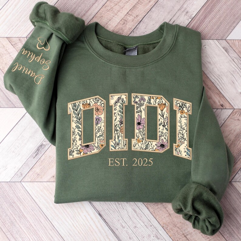 Custom Didi Sweatshirt - Floral Appliqué Embroidered Didi Sweater ...