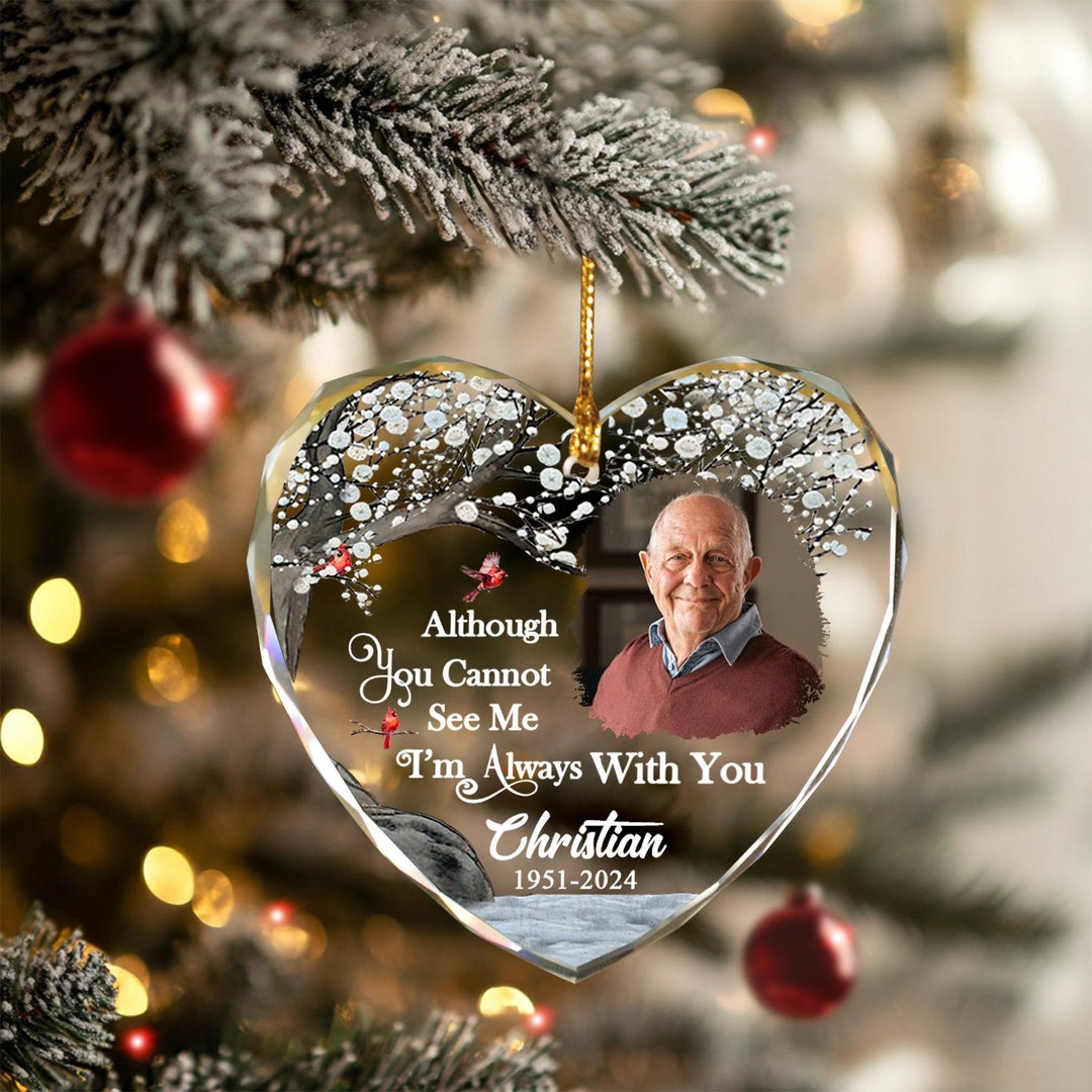 Personalized Memorial Glass Ornament, Custom Photo Christmas Ornament ...
