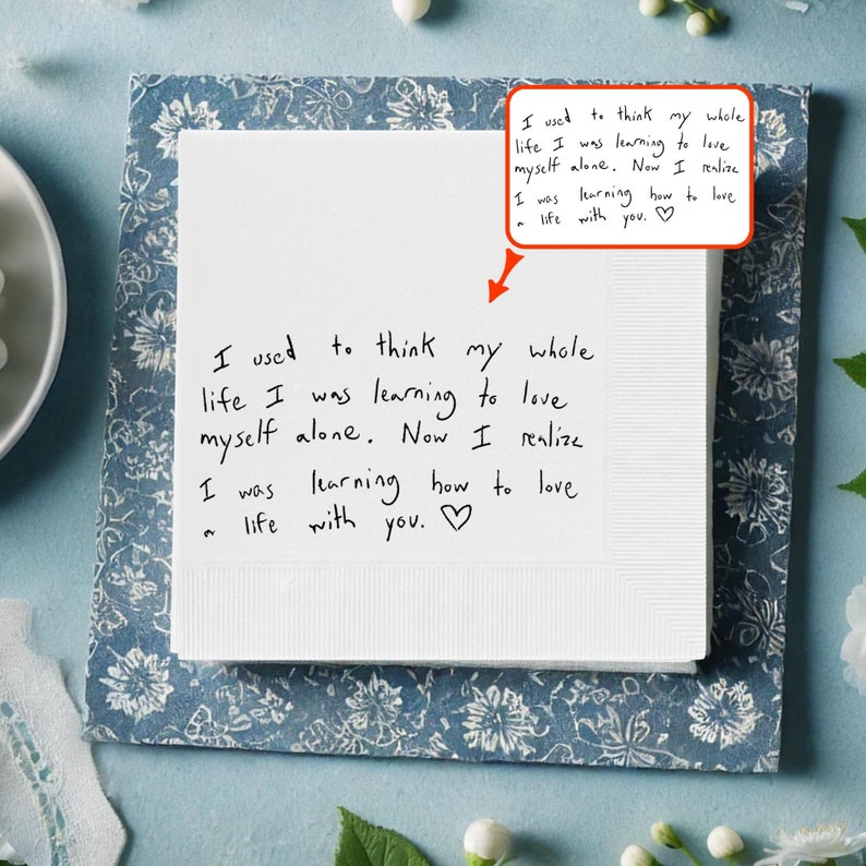 Custom Love Note Handwriting Napkins, Personalized Handwritten Note ...