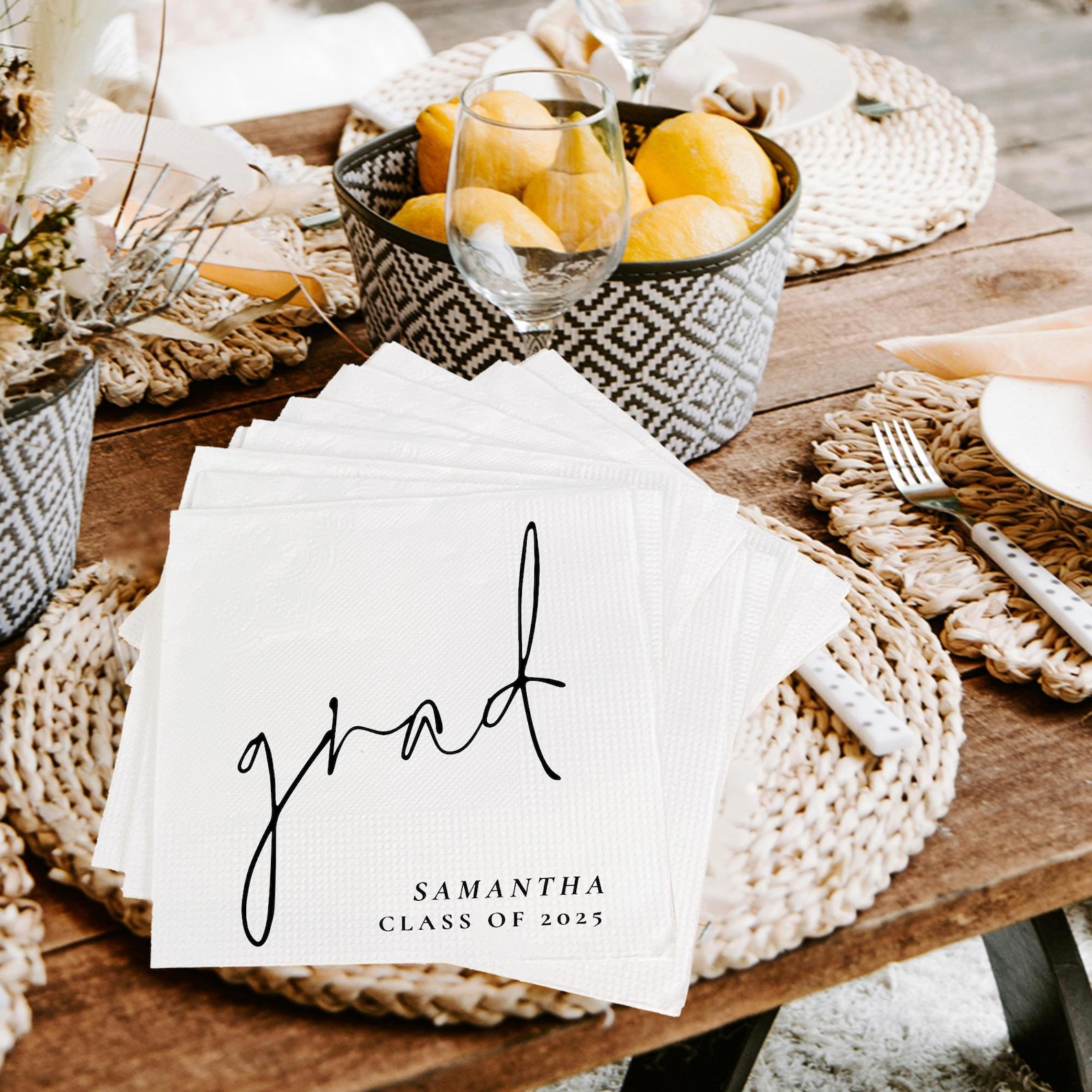 Custom Grads Cocktail Luncheon Party Napkins, Graduation Party ...