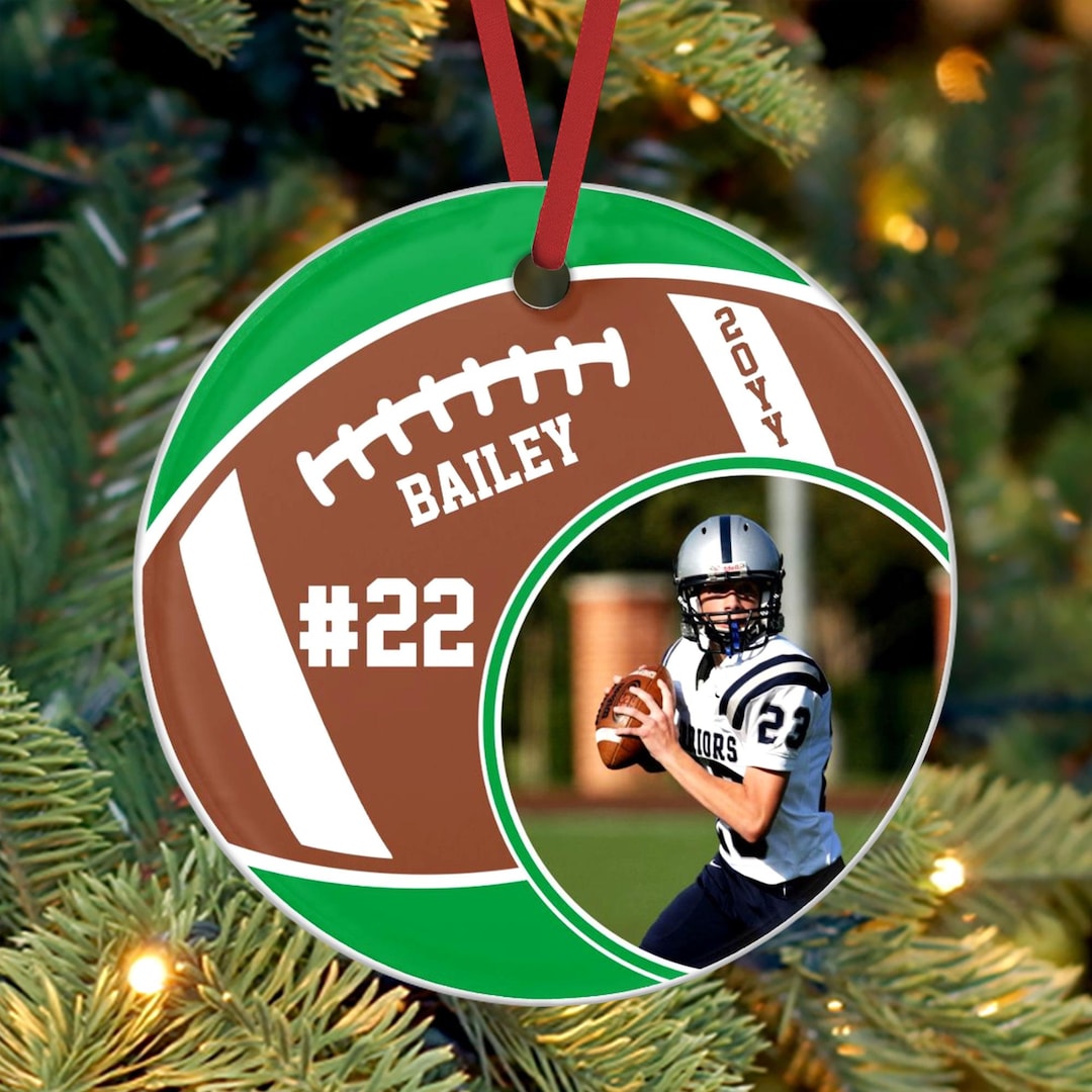 Personalized Football Christmas Ornament, Football Photo Ornament ...