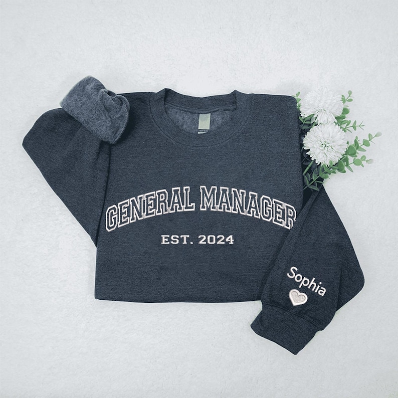 Embroidered Manager Sweatshirt, General Management Gift, Leadership ...