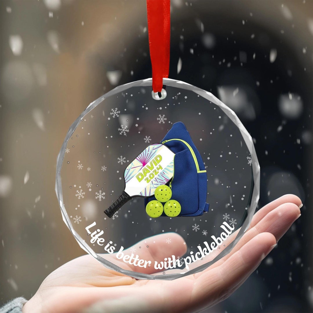 Personalized Pickleball Glass Ornament, Pickleball Partner Gift ...